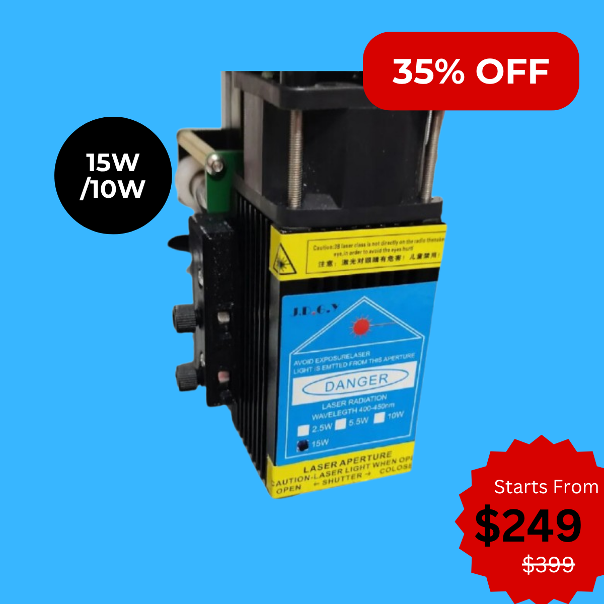 10W/15W Laser Head for UUNA TEK® iDraw H A3/A2/A1/A0 Size